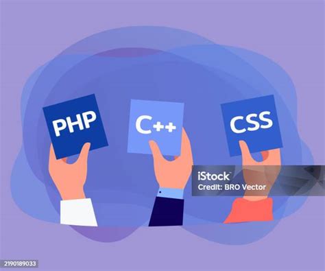 Hands Holding Symbols Of Different Programming Languages Stock Illustration Download Image Now