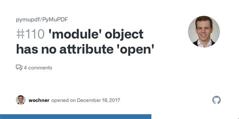 Module Object Has No Attribute Open · Issue 110 · Pymupdfpymupdf · Github