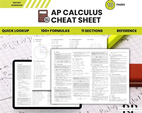 AP Calculus Cheat Sheet College Calculus Formulas Study Notes Calculus Mathematics Calculus Exam