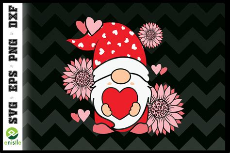 Gnome Sunflower Valentine Svg Graphic By Enistle · Creative Fabrica