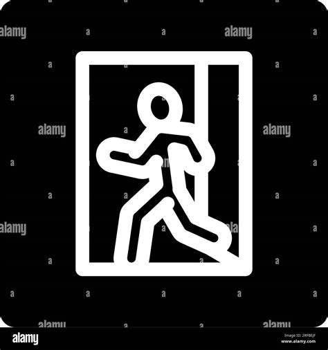 Emergency Exit Safety Glyph Icon Vector Illustration Stock Vector Image