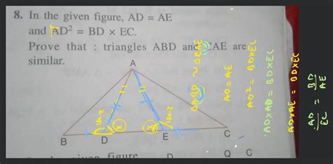 8 In The Given Figure AD AE And AD2 BDEC Prove That Triangles ABD A