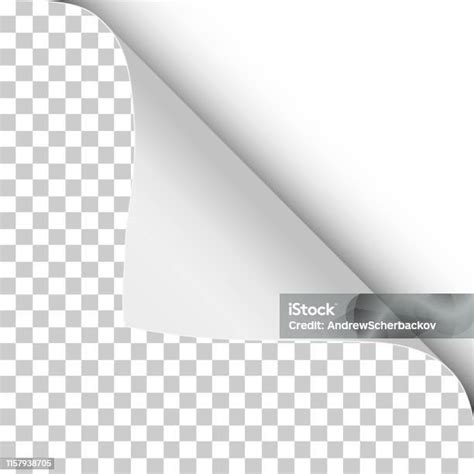 오른쪽 상단 모서리 부드러운 그림자 및 흰색 다음 페이지가 있는 투명 용지의 벡터 시트 접힌에 대한 스톡 벡터 아트 및 기타 이미지 접힌 책 코너 Istock