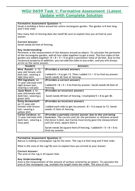 Wgu D659 Task 1 Formative Assessment Latest Update With Complete Solution D659 Stuvia Us