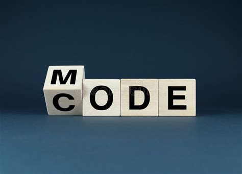 Wooden Blocks Spelling Out Mode Code Stock Image Image Of Digital Problemsolving 345754987
