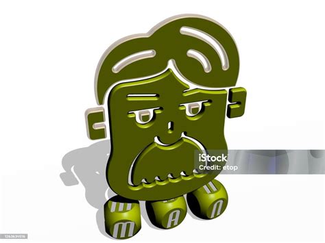 개념 및 프리젠 테이션의 관련 의미에 대한 금속 주사위 문자로 만든 남자 그래픽과 텍스트의 3d 그림 0명에 대한 스톡 사진 및 기타 이미지 Istock