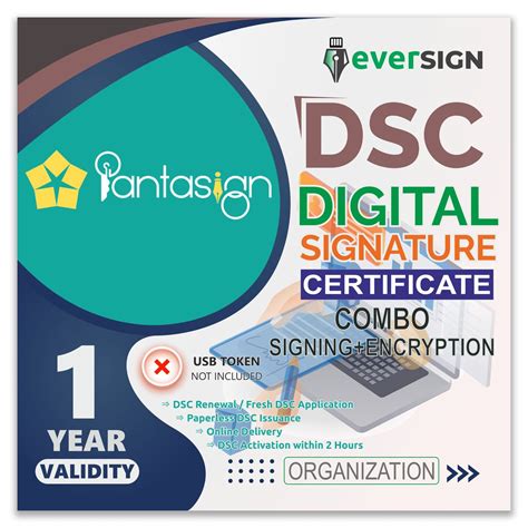 Vsign Class 3 Combo Dsc Digital Signature Certificate Encryption Organization For 1 Year