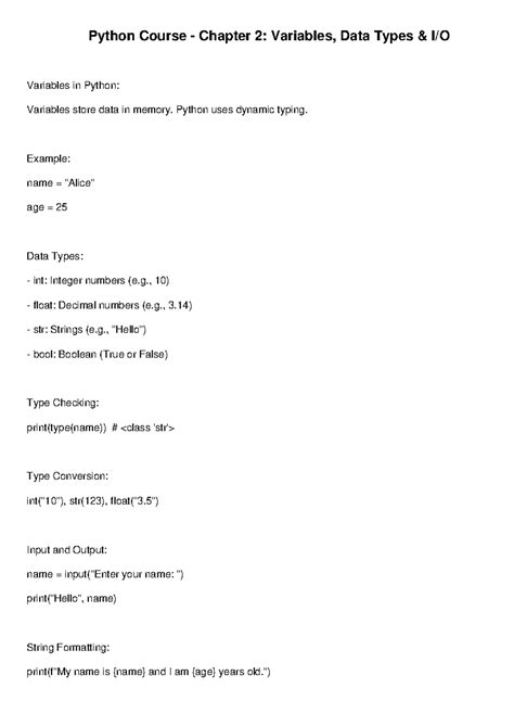 Chapter 2 Variables Data Types And Io Python Course Chapter 2