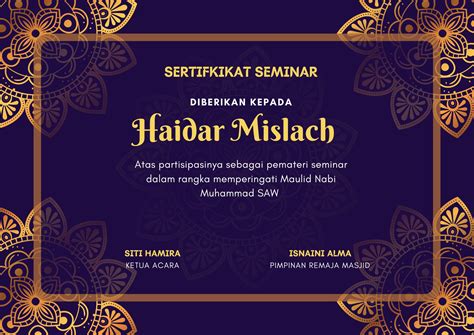 10 Contoh Sertifikat Seminar Untuk Pemateri And Cara Buatnya