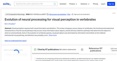 Evolution Of Neural Processing For Visual Perception In Vertebrates