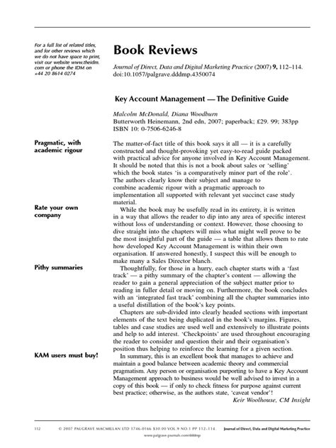 Key Account Management The Definitive Gu Pdf Books