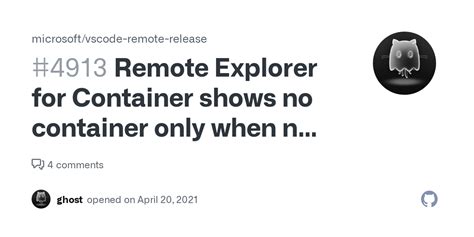 Remote Explorer For Container Shows No Container Only When No Folder Opened In Vscode Over