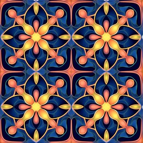 Premium Ai Image A Close Up Of A Colorful Tile With A Flower Design Generative Ai