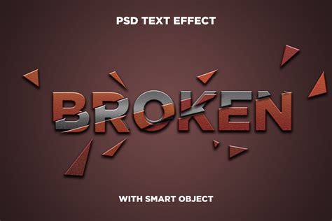 Sliced Broken Text Effect Mockup Photoshop Add Ons ~ Creative Market