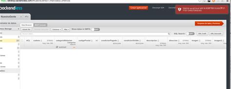 Internal Server Error In Console Browser General Backendless Support