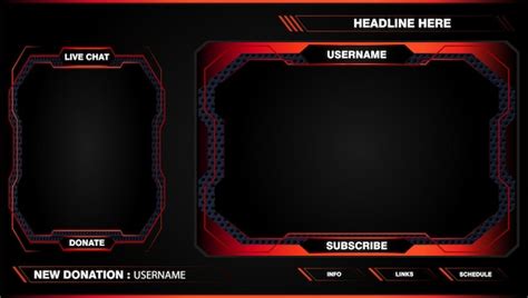 Premium Vector Game Live Stream Interface Overlay Frames For Gamer