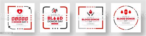 세계 헌혈자의 날 소셜 미디어 게시물 배너 또는 타이포그래피 디자인 템플릿 세트 헌혈자의 날 배경 또는 배너 디자인 번들 헌혈에