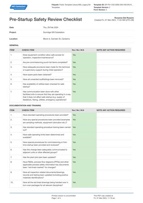 Pre Startup Safety Review Procedure Requirements Explained