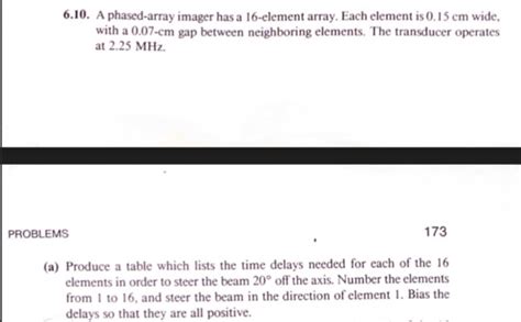 solved 6 10 a phased array imager has a 16 element array