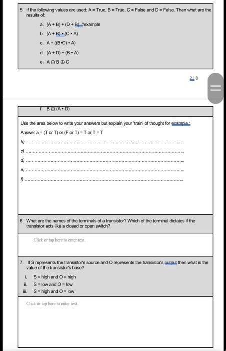 Solved 8 Given The Circuit Diagram Below Write Out The