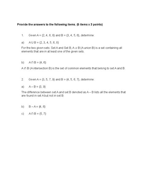 03 Activity 1 Arg Discrete Math Provide The Answers To The Following Items 5 Items X 3