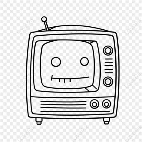 오래 된 Tv 개요 스케치의 흑백 만화 그리기 벡터 만화 Tv 개요 예술 Png 일러스트 무료 다운로드 Lovepik