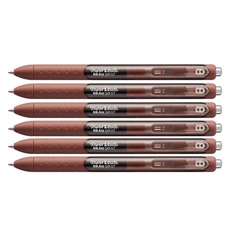 Paper Mate Inkjoy Brown Gel Pens Medium Pack Of 6