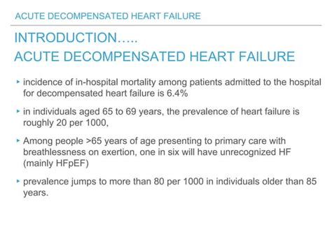 Acute Decompensated Heart Failure Ppt