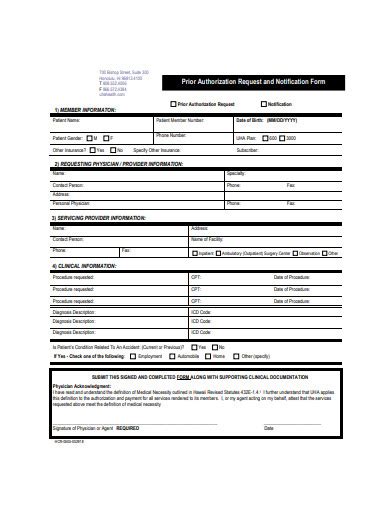 Prior Authorization Form Pdf