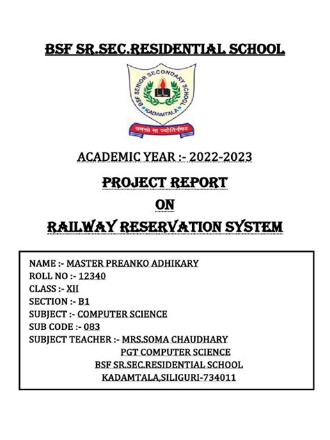 Railway Reservation System Project Report Pdf Software Testing Programming