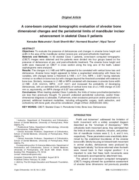 Pdf A Cone Beam Computed Tomographic Evaluation Of Alveolar Bone