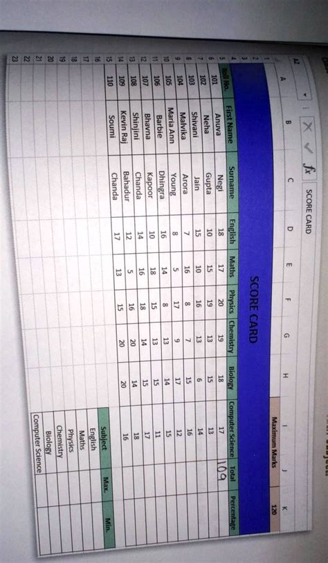 Solved Create An Excel Sheet To Calculate The Total And Percentage Of