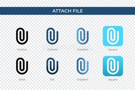 Attach File Icon In Different Style Attach File Vector Icons Designed In Outline Solid