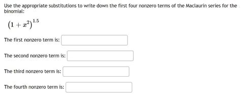 Solved Use The Appropriate Substitutions To Write Down The