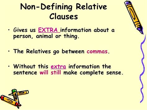 Defining Non Defining Relative Clauses