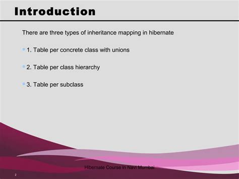 Hibernate Course Mumbai Inheritnc Ppt Free Download