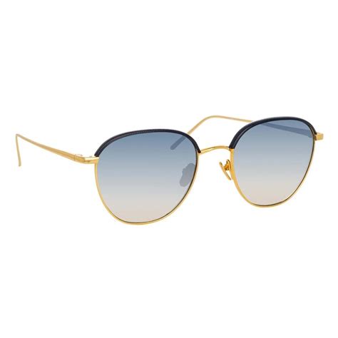 Linda Farrow Raif C5 Square Sunglasses In Yellow Gold Lfl819c5sun