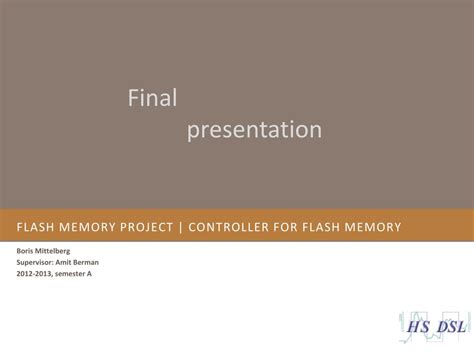 PPT Flash Memory Project CONTROLLER FOR Flash Memory PowerPoint Presentation ID