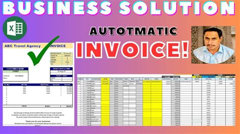Automatic Invoice From Data Entry Sheet Of Customer In Excel Accounting Solution Youtube