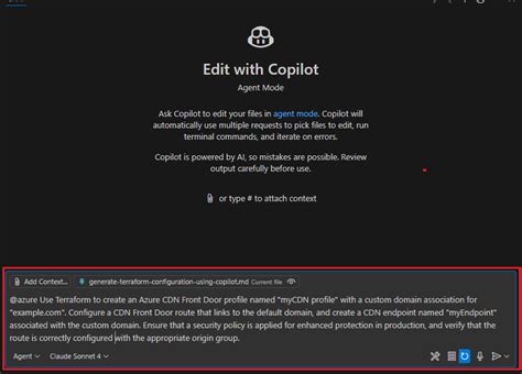 使用 Copilot 在 Azure 配置上生成 Terraform Microsoft Learn