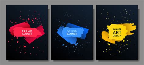 벡터 현대 추상 배너 플랫 기하학적 동적 색상 현대 미술 그래픽 디자인 명함 초대장 전단지 및 브로셔를위한 요소 그런 지 브러시 스트로크 페인트 스플래쉬 웹 디자인 질감에