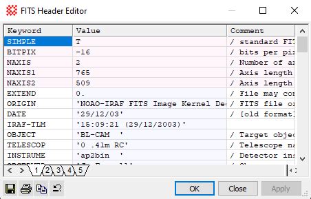 FITS Header Editor