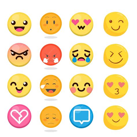 Premium Vector Emoticons Big Collection Line Art And Flat Colors