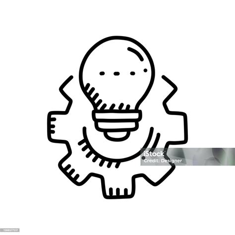 혁신 핸드 그린 아이콘 낙서 스타일 벡터 일러스트레이션 0명에 대한 스톡 벡터 아트 및 기타 이미지 0명 개념 낙서