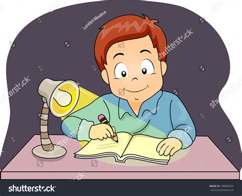 Student Studying In Night Over Royalty Free Licensable Stock