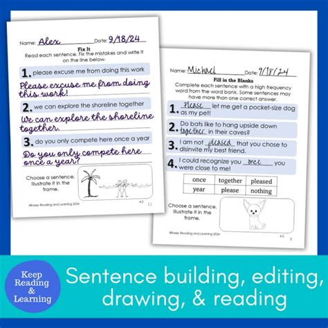 Step 4 Substep 43 High Frequency Word Worksheets Homework Games Sub Plans