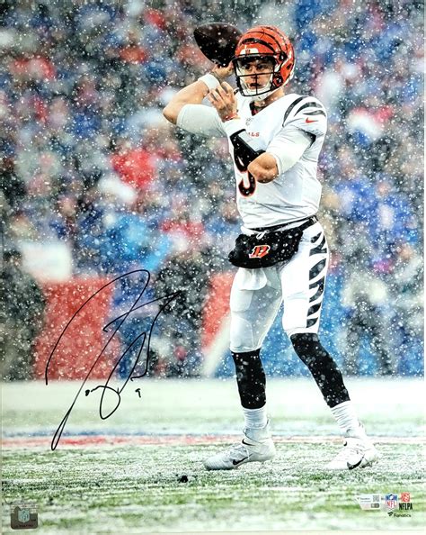 Joe Burrow Autographed Cincinnati Bengals Snow 16x20 Photo Beckett