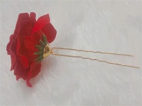 Spring Steel Red Rose Hair Pin At Rs Dozen In Mumbai Id