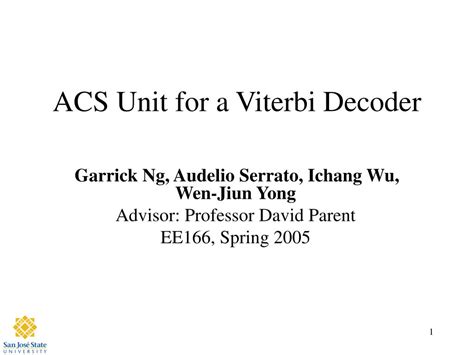 Ppt Acs Unit For A Viterbi Decoder Powerpoint Presentation Free