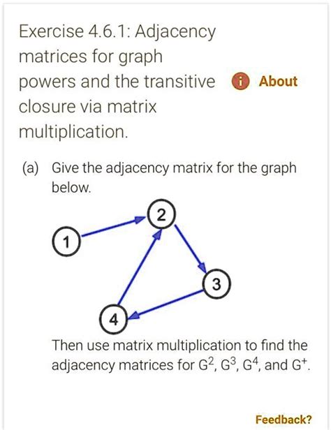 Solved Exercise 461 Adjacency Matrices For Graph Powers And The